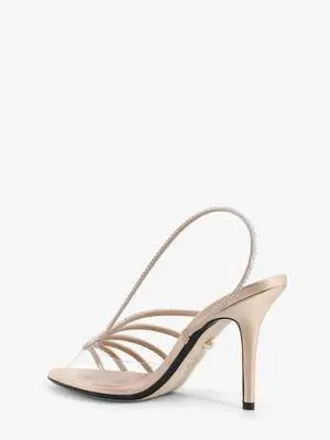 ALEVI` Star Xtal 95 Satin Sandals With All-over Crystals