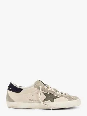 GOLDEN GOOSE Super-star Leather And Suede Sneakers With Iconic Side Logo - Grey