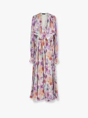 ACTUALEE Long Dress With Floral Print - Multicolor