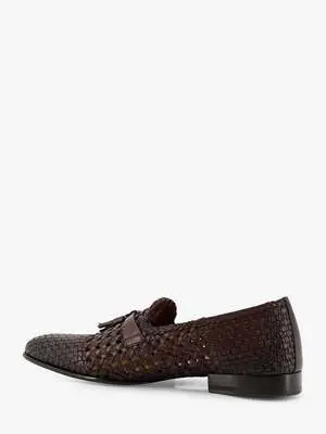 DOUCAL'S Leather Loafers With Woven Detail