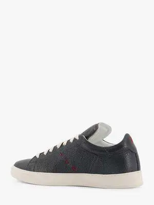 Kiton Leather Sneakers With Iconic Side Stitching