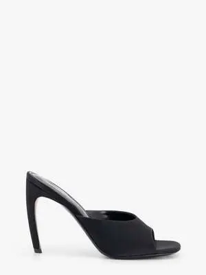 Attico Betta Satin Sandals - Black