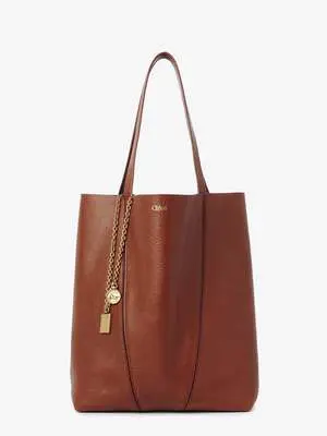 Chloé Spin Leather Shoulder Bag - Brown