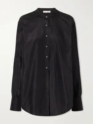 THE ROW Lula Silk-taffeta Shirt - Black