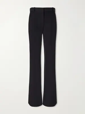 THE ROW Coleman Mid-rise Wool-twill Wide-leg Pants - Black