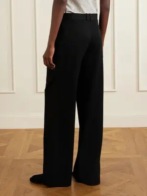 THE ROW Coleman Mid-rise Wool-twill Wide-leg Pants
