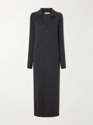 THE ROW Paru Cashmere Midi Dress - Gray