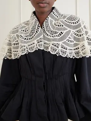Sea Alina Crocheted Pleated Cotton Jacket