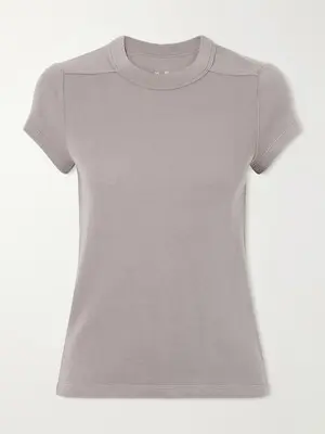 Rick Owens Level Cropped Cotton-jersey T-shirt - Gray