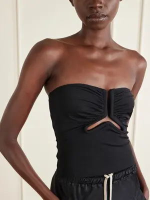 Rick Owens Alannah Strapless Cut-out Stretch-jersey Top
