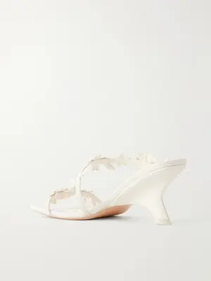 Simkhai Willow Floral-appliquéd Leather Sandals