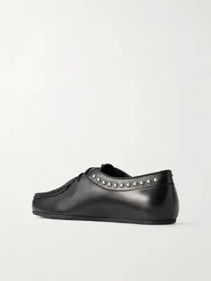 JIL SANDER Hood Studded Leather Loafers