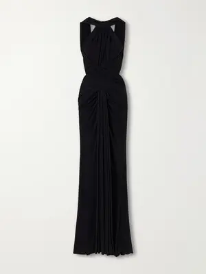 Elie Saab Draped Jersey Gown - Black