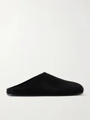 THE ROW Hudson Suede Slip-ons - Black