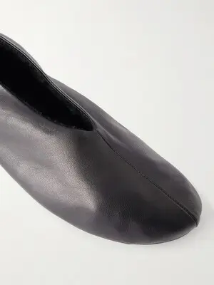 THE ROW Stella Shearling-lined Leather Ballet Flats