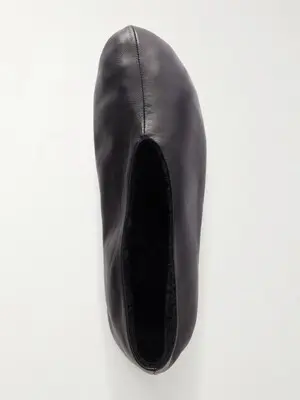 THE ROW Stella Shearling-lined Leather Ballet Flats