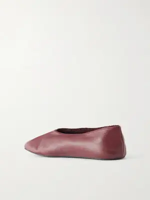 THE ROW Stella Shearling-lined Leather Ballet Flats