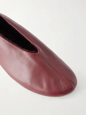 THE ROW Stella Shearling-lined Leather Ballet Flats