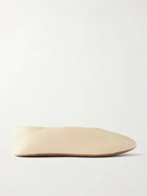 THE ROW Stella Shearling-lined Leather Ballet Flats - Neutrals