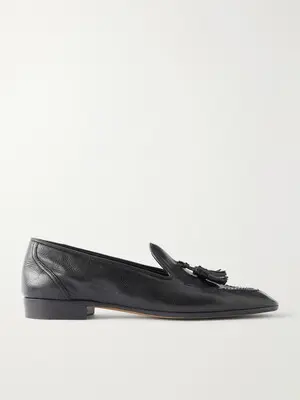 THE ROW Caden Tasseled Leather Loafers - Black