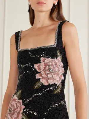 CLIO PEPPIATT Peony Embellished Mini Dress