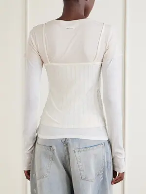 Acne Studios Ersilia Layered Ribbed T-shirt - Neutrals