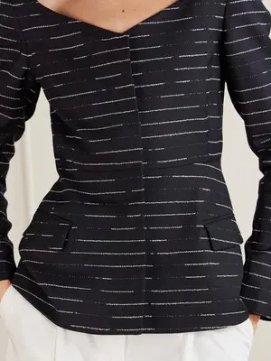 LIBEROWE Charlotte Striped Wool-gabardine Blouse