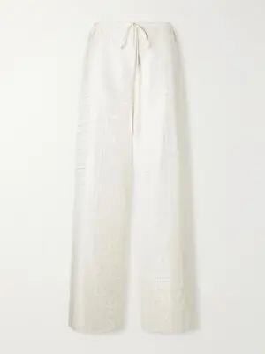 LIBEROWE Silk-jacquard Wide-leg Pants - Neutrals