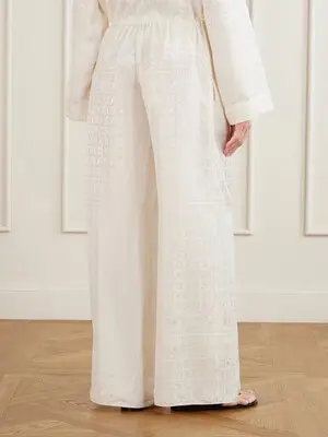 LIBEROWE Silk-jacquard Wide-leg Pants