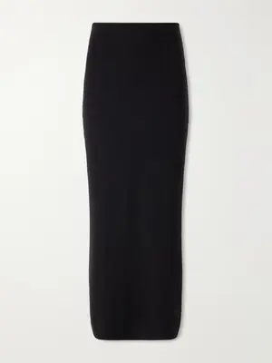 THE ROW Perna Cashmere Midi Skirt - Black