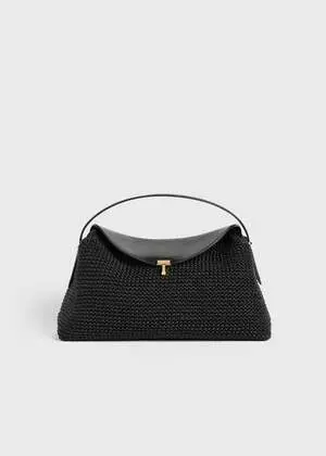 TOTEME T-lock Woven-leather Top Handle