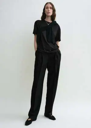 TOTEME Double-pleat Fluid Trousers - Black