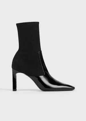 TOTEME Bar Patent Boots - Black