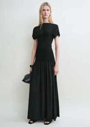 TOTEME Knife-pleated Jersey Dress - Black