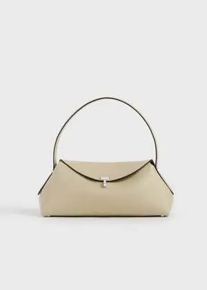 TOTEME T-lock Grained-leather Shoulder - Cashew