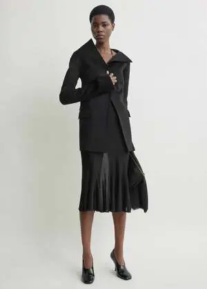 TOTEME Open Collar Wool Jacket - Black