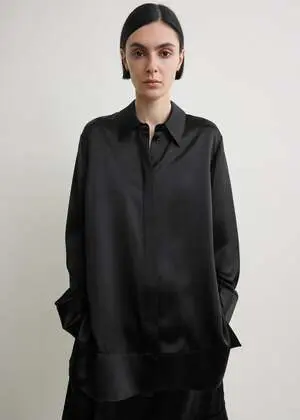 TOTEME Soft Tuxedo Shirt - Black