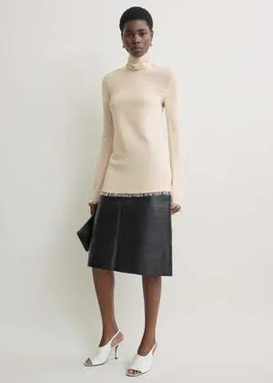 TOTEME Frayed-edge Slim Top - Stone