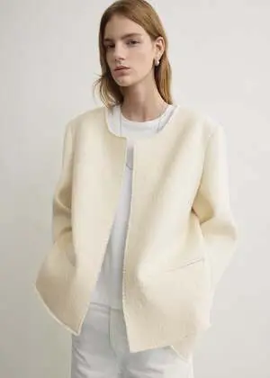 TOTEME Open-front Bouclé Blazer - Ecru