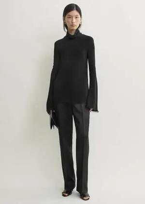 TOTEME Frayed-edge Slim Top - Black