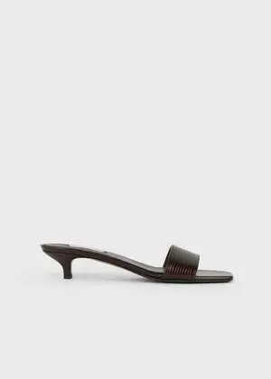 TOTEME Slim Lizard-embossed Bandeau Mules - Brown