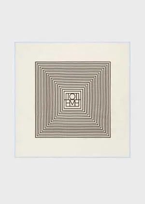 TOTEME Centered Monogram Silk Scarf - Macadamia