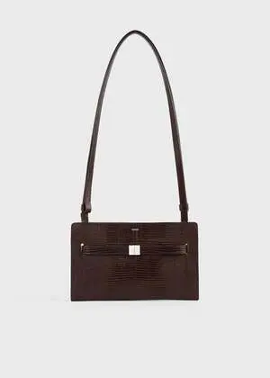 TOTEME Belted Lizard-embossed Crossbody - Brown