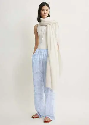TOTEME Monogram Cotton-blend Pj Bottoms - Sky