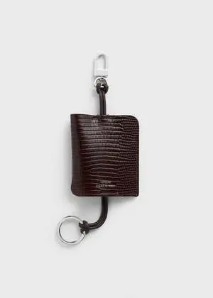 TOTEME Lizard-embossed Keyring - Brown