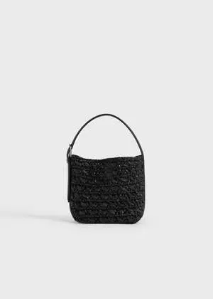 TOTEME Small Belted Paper Raffia Tote - Black