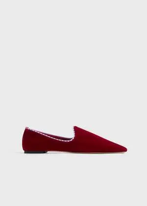 TOTEME Velvet Venetian Slippers - Red