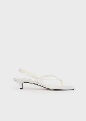 TOTEME Slingback Satin Flip Flops - Ecru