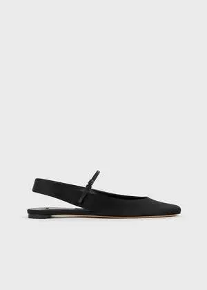 TOTEME Slingback Satin Mary Janes - Black