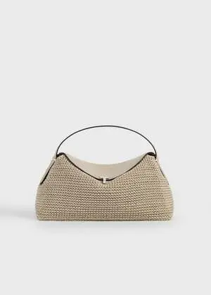 TOTEME T-lock Woven-leather Top Handle - Fawn